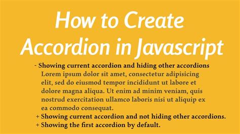 Javascript Accordion Tutorial With Free Source Code