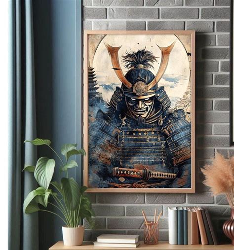 Printable Japanese Samurai Warrior Poster Samurai Armor Wall Art Print