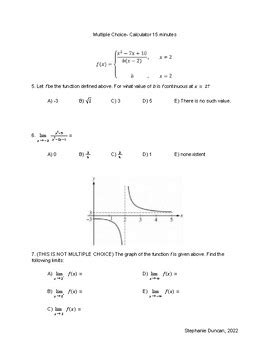 AP Calculus AB Test Curriculum Packet By Stephanie Duncan TPT