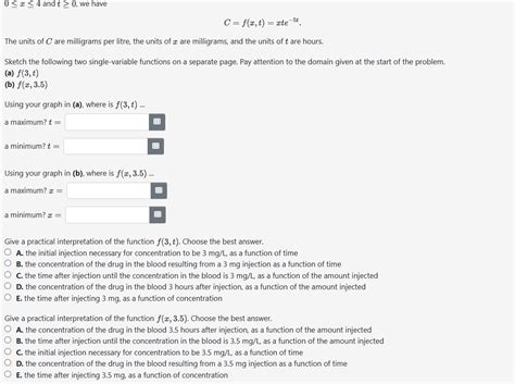 Solved X And T We Have C F X T Xte T The Units Of Chegg Com