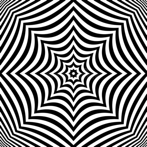 Abstract Geometric Symmetrical Op Art Pattern With Lines Texture Stock