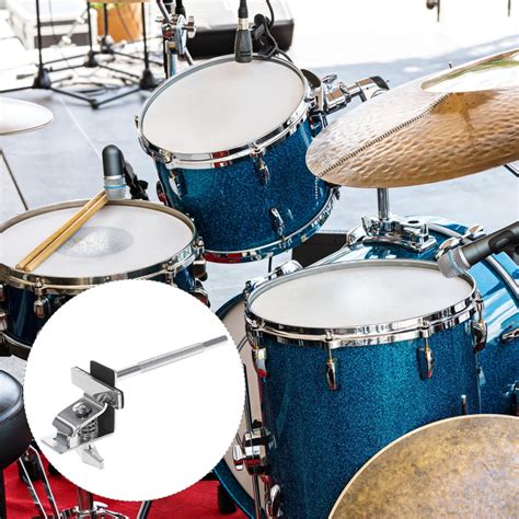Bestyash Cowbell Mounting Stand Drum Set Bass Drum Alloy Silver 1pack