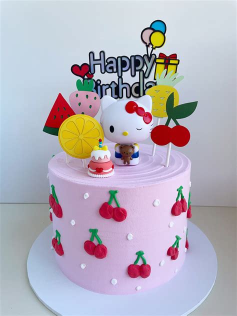 Cute Pink Sanrio Hello Kitty Birthday Cake Ideas