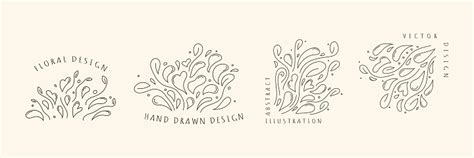 벡터 그림입니다 손으로 그린 선형 패턴 아트 배너 컬렉션입니다 꽃 개념입니다 기하학적 모양 빈티지 스타일 포스터 잡지 인사말 또는 명함 전단지 레이아웃을위한 디자인 요소