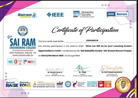 Proud To Have Participated In The Insightful Webinar What Can Ieee Do For You Sahaana Murali
