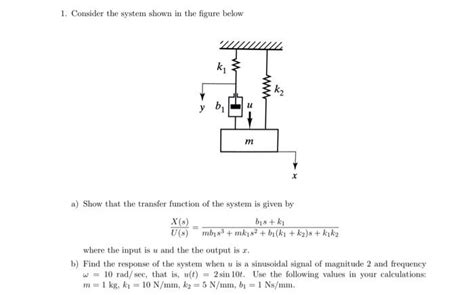 Solved 1 Consider The System Shown In The Figure Below A