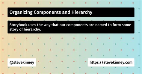 Organizing Components And Hierarchy Building Design Systems In Storybook Steve Kinney