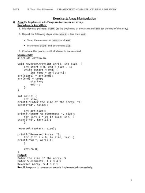 Exercise 1 Data Structures Lab Pdf Computer Engineering Computer Science