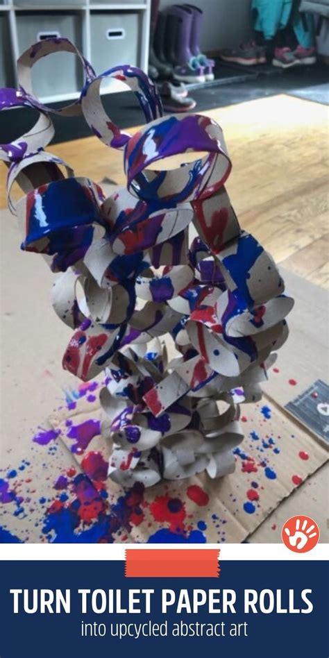 Abstract Toilet Paper Roll Sculptures Simple For Preschoolers Art