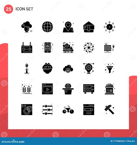 25 Universal Solid Glyphs Set For Web And Mobile Applications