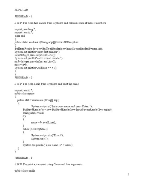 Java Lab Pdf Areas Of Computer Science Software Engineering
