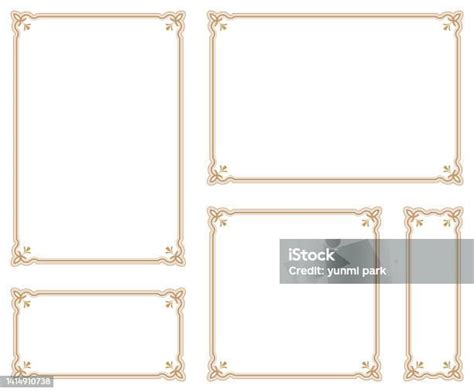 장식 프레임 동일한 디자인으로 크기를 변경한 프레임입니다 A4 크기의 용지에 적합한 프레임입니다 프레임에 대한 스톡 벡터 아트 및 기타 이미지 Istock