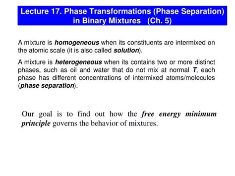 Ppt Lecture 17 Phase Transformations Phase Separation In Binary
