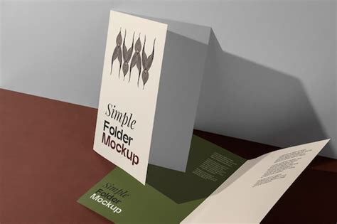 Premium Psd Bifold Folder Mock Up Design