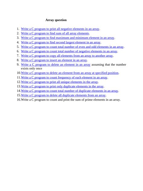 Array Questions Pdf