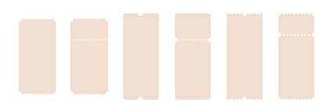 영화 티켓 종이 바우처 쿠폰 세트 극장 기차 영화 추첨 텍스트 공간이 있는 카니발 빈 티켓 콘서트 이벤트 축제 레이아웃 사실적인 벡터 일러스트 레이 션 0명에 대한 스톡