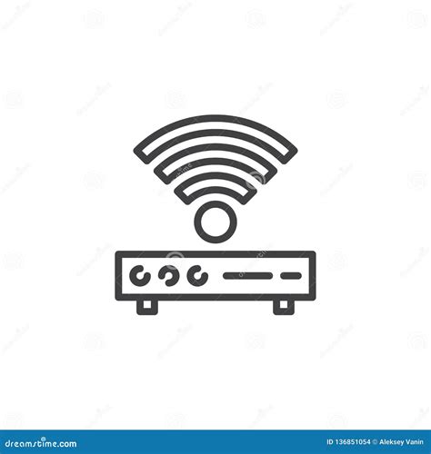 Wifi Router Line Icon Stock Vector Illustration Of Internet