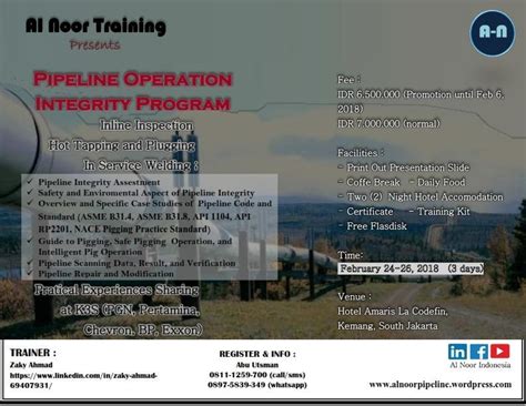 Al Noor Indonesia On Linkedin Pelatihan Pipeline Operation Integrity Program Training Overview 1…