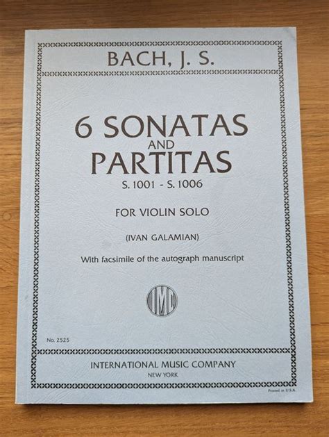 Js Bach Partition Sonates Et Partitas Pour Violon Kaufen Auf Ricardo