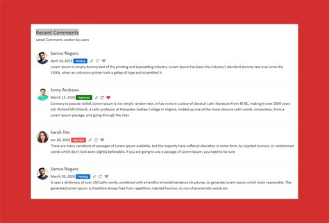 Bootstrap 4 Comments Template Example