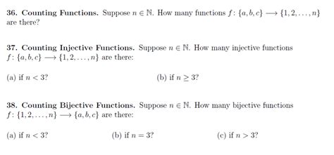 Solved 1 2 N 36 Counting Functions Suppose N E N How Chegg Com