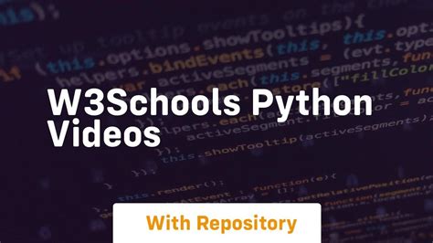 W3schools Python Videos Youtube