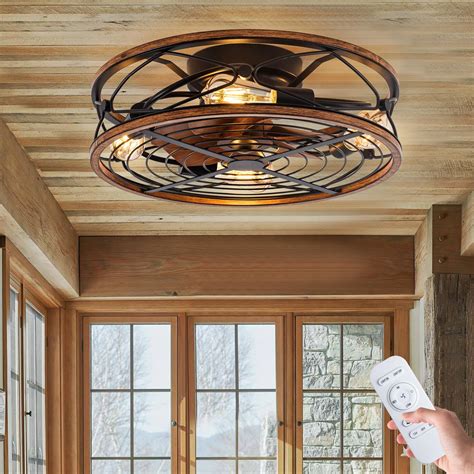 Ceiling Fans With Lights 20 Caged Ceiling Fan With Lights Flush Mount