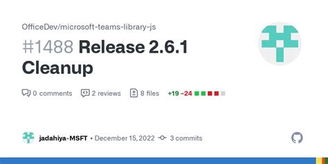 Release 261 Cleanup By Jadahiya Msft · Pull Request 1488 · Officedevmicrosoft Teams Library