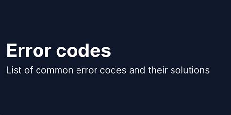 Error Codes Audiorelay