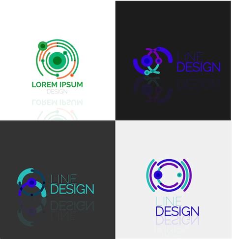 Premium Vector Set Of Linear Abstract Logos Swirl Circle Infinity