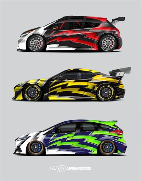 Set De Conception De Voiture De Course Vecteur Premium