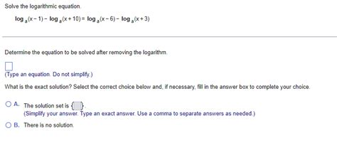 Solved Solve The Logarithmic Equation Chegg