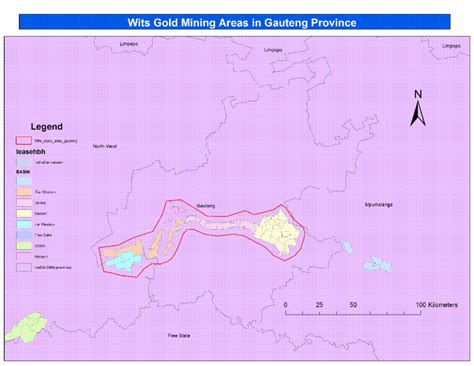 Locations Of Gold Mining Basins Of Witwatersrand Area Download