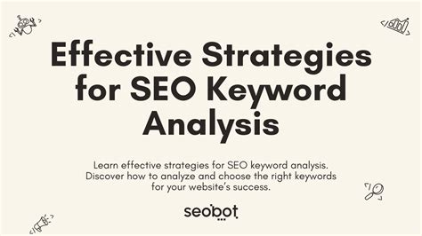 Effective Strategies For Seo Keyword Analysis