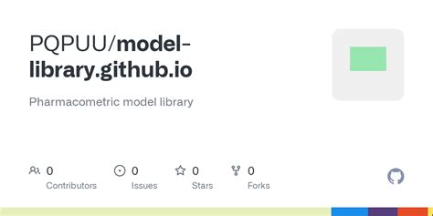 GitHub PQPUU Model Library Github Io Pharmacometric Model Library