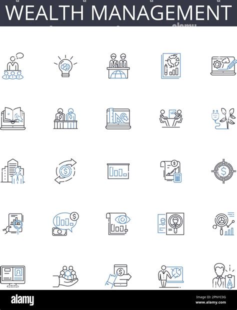 Wealth Management Line Icons Collection My Management Investment