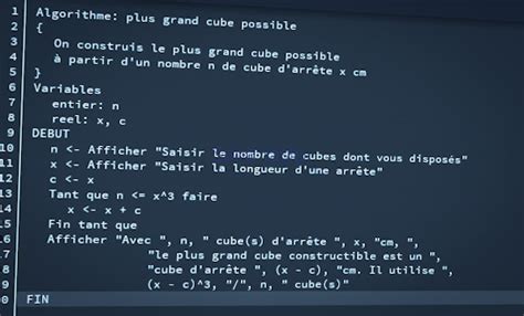 TUTORIEL comment écrire un algorithme