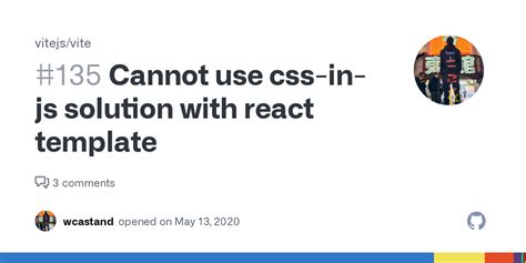 Cannot Use Css In Js Solution With React Template Issue Vitejs Vite GitHub