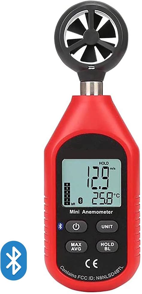 Buy Anemometer Mini Handheld Anemometer Temperature Tester With Bluetooth And Backlight