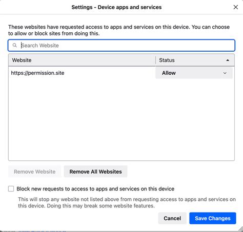 Control Personal Device And Local Network Permissions In Firefox Firefox Help