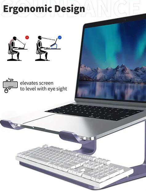 Ergonomic Laptop Stand Aluminum Computer Riser 10 15 6 Temu