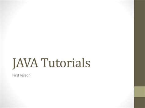 Java Tutorials Ppt