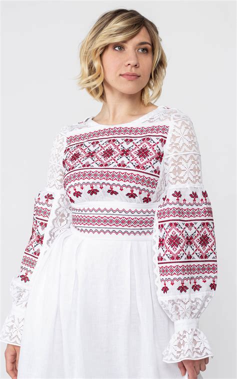 Плаття вишиванка максі біле Берегиня купити в інтернет магазині Синій