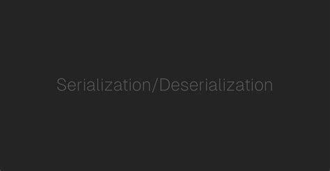 직렬화serialization 역직렬화deserialization 완벽 이해