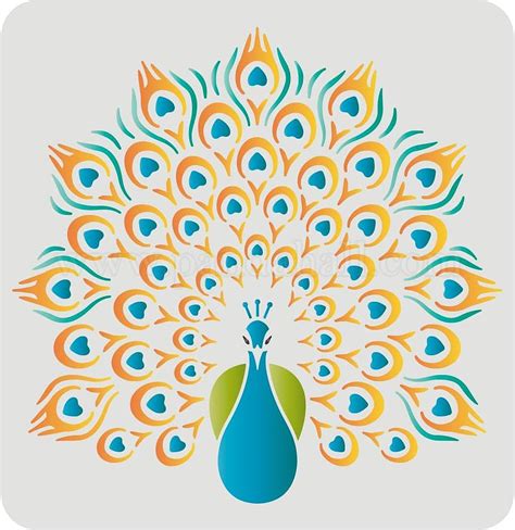 Wholesale Fingerinspire Peacock Stencil Template 30x30cm Peacock