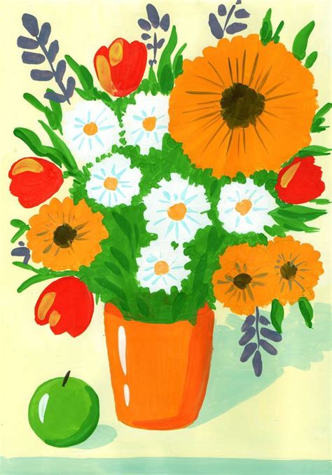 Букет цветов Bouquet Of Flowers Художественные идеи Рисунки