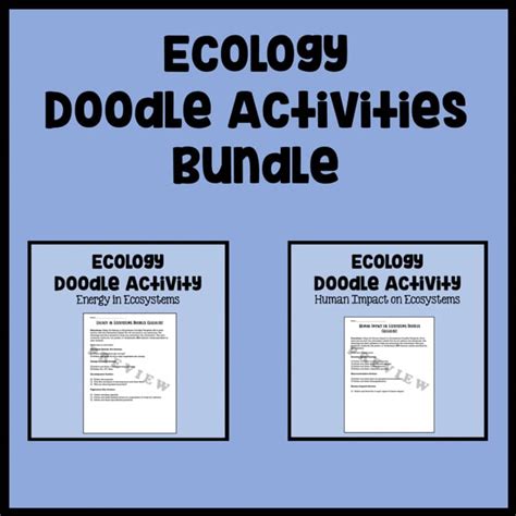 Ecology Doodle Activities Bundle By Brooks Squared Tpt