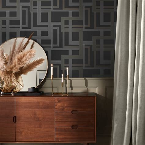 Entwine Charcoal Wallpaper Blue Graham And Brown