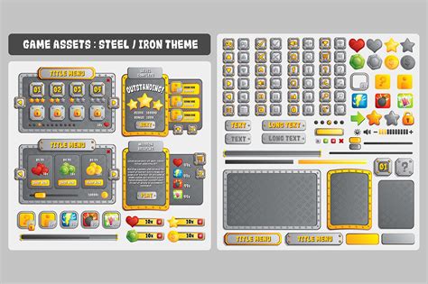 Iron Steel Game Ui Assets Graphic By Scworkspace · Creative Fabrica