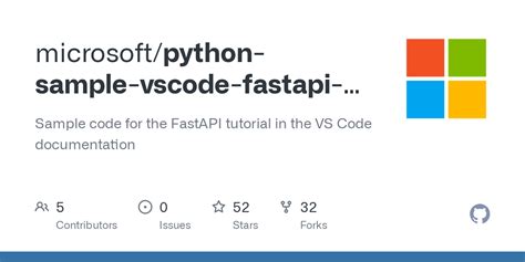 Github Microsoftpython Sample Vscode Fastapi Tutorial Sample Code